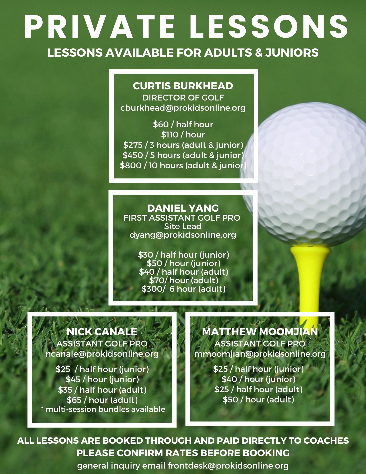 Lessons - Colina Park Golf Course