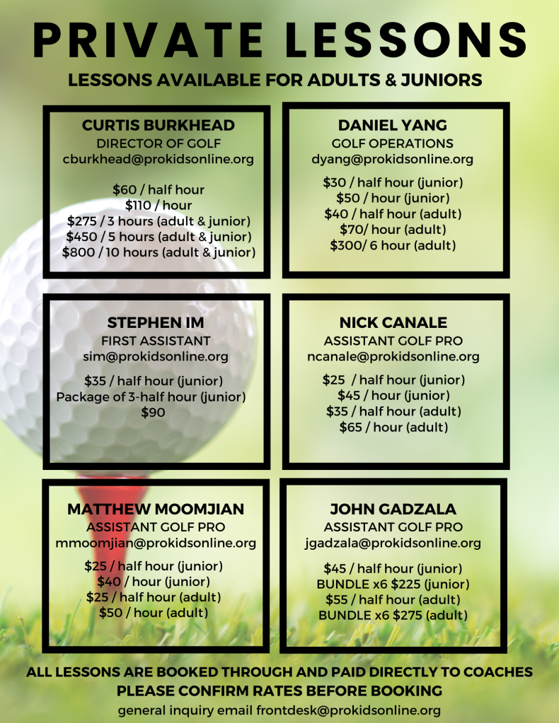 Lessons - Colina Park Golf Course